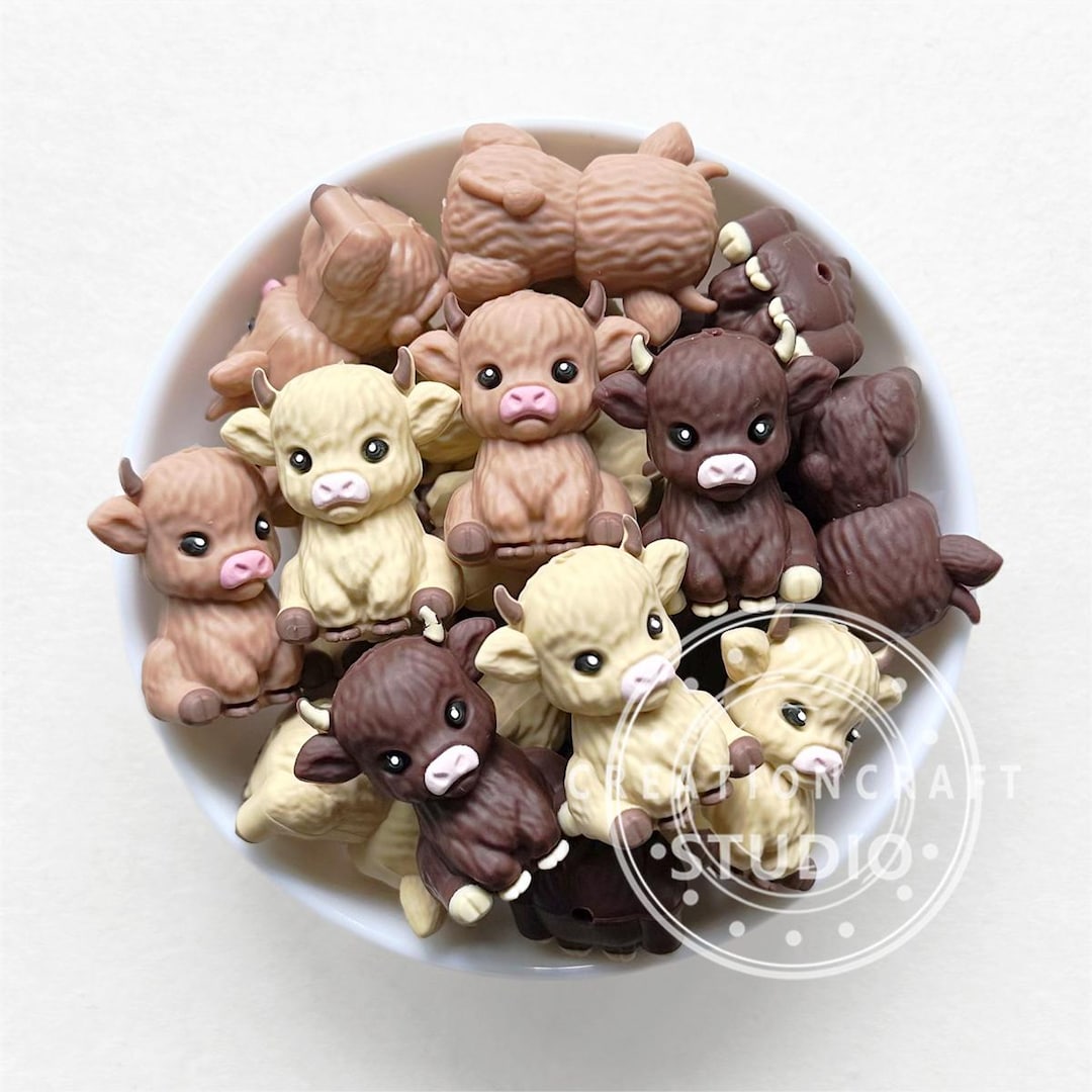 Highland Cow Beads,3d Focal Beads, Bulk Silicone Beads,diy Lanyard ...