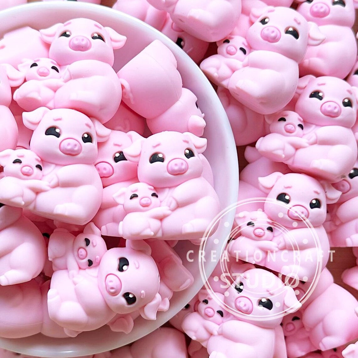 Pig Silicone Beads,3d Animal Beads,cute Pig Focal Beads,for Beaded Pens ...