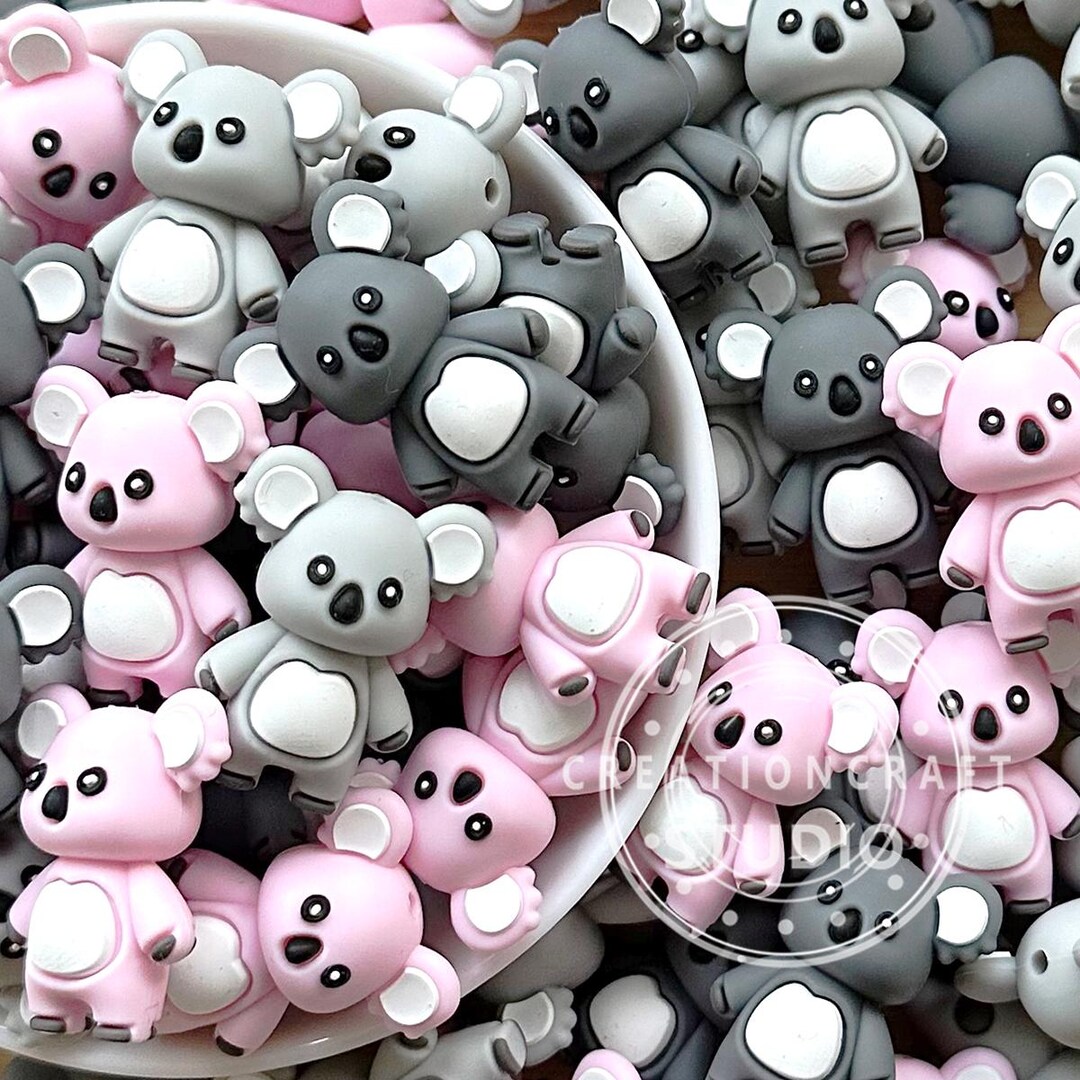 3D Koala Cute Focal Beads,koala Silicone Beads,keychain Beads,beads for ...