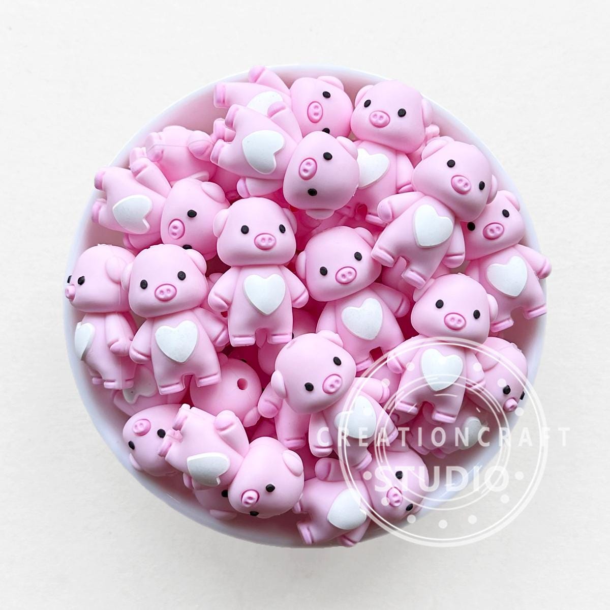 3D Pig Silicone Beads,cute Animal Pig Beads,focal Silicone Beads,pen ...