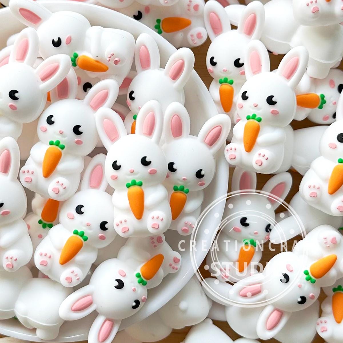 New 3D Rabbit Carrot Silicone Focal Beads for Easter Beaded Pen Making ...