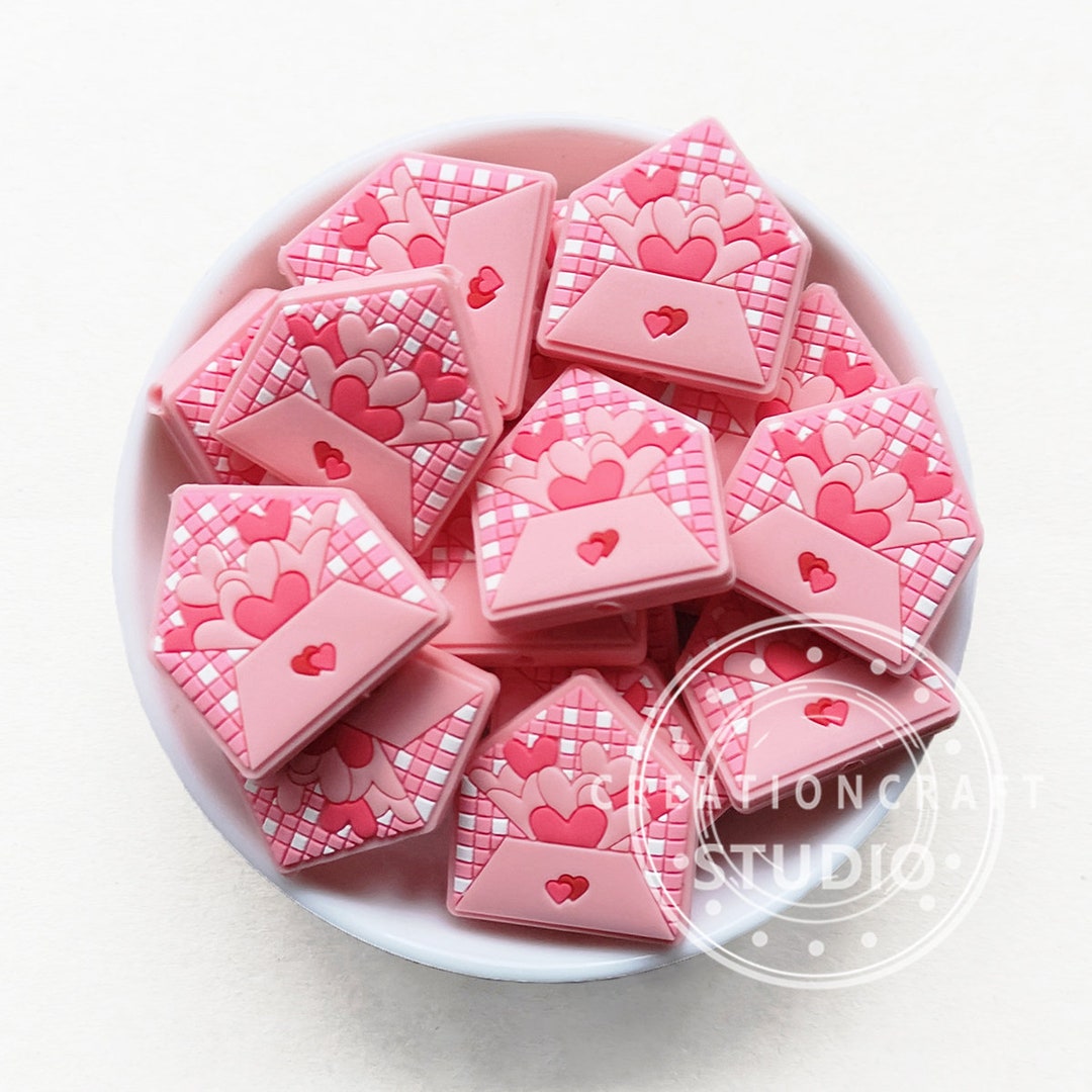 Valentine's Day Envelope Silicone Focal Beads, Envelope Beads - Etsy