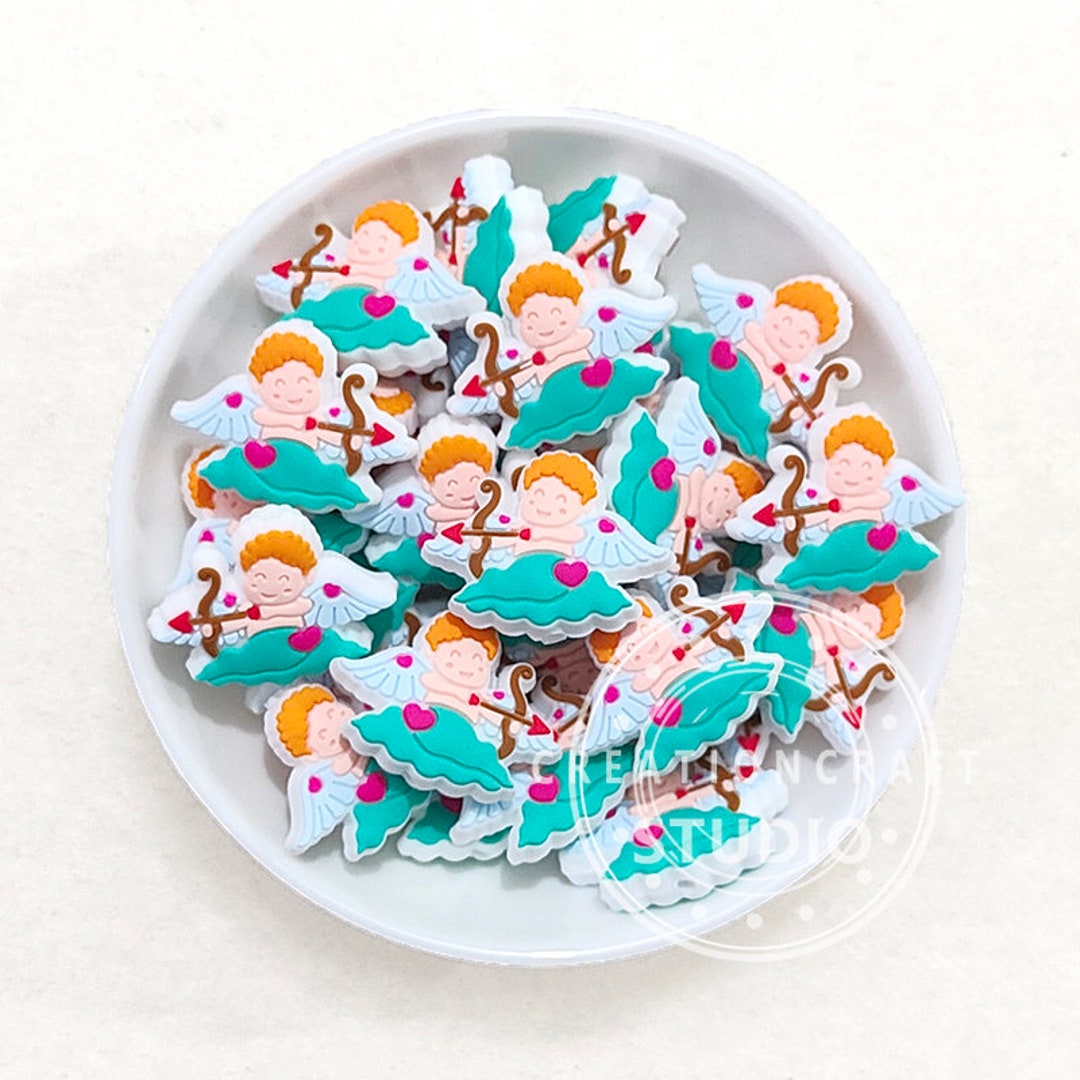 21*28mm Love Cupid Focal Silicone Beads, Cute Love Cupid Beads, Soft ...