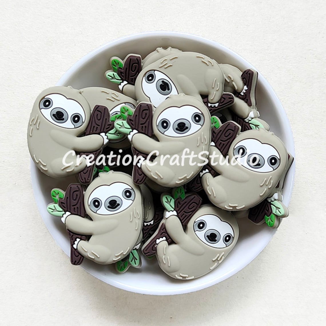 Wholesale Grey Sloth Silicone Beads Silicone Focal Beads for - Etsy