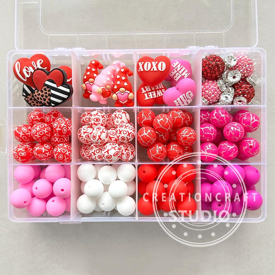 Valentine's Day Beads for DIY Keychain/beadable Pen,assorted Loose ...