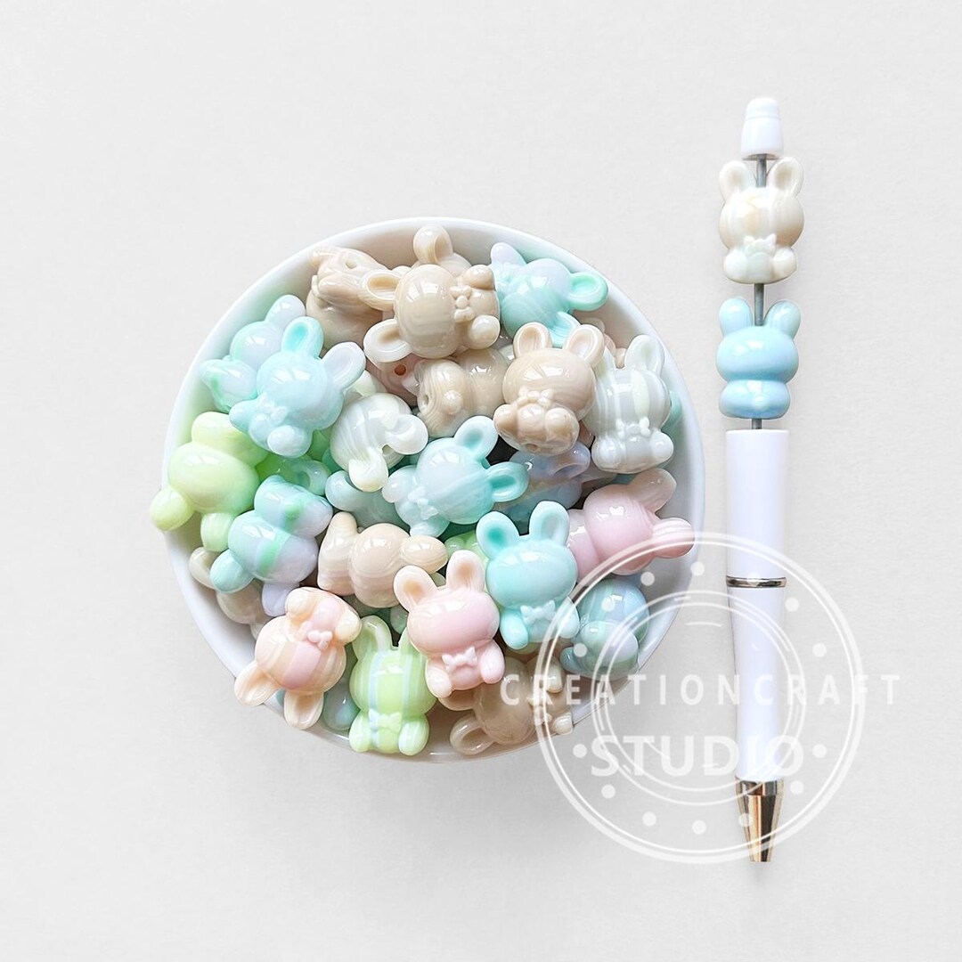 Swirl Rabbit Shape Acrylic Loose Beads,focal Beads,resin Bead DIY ...