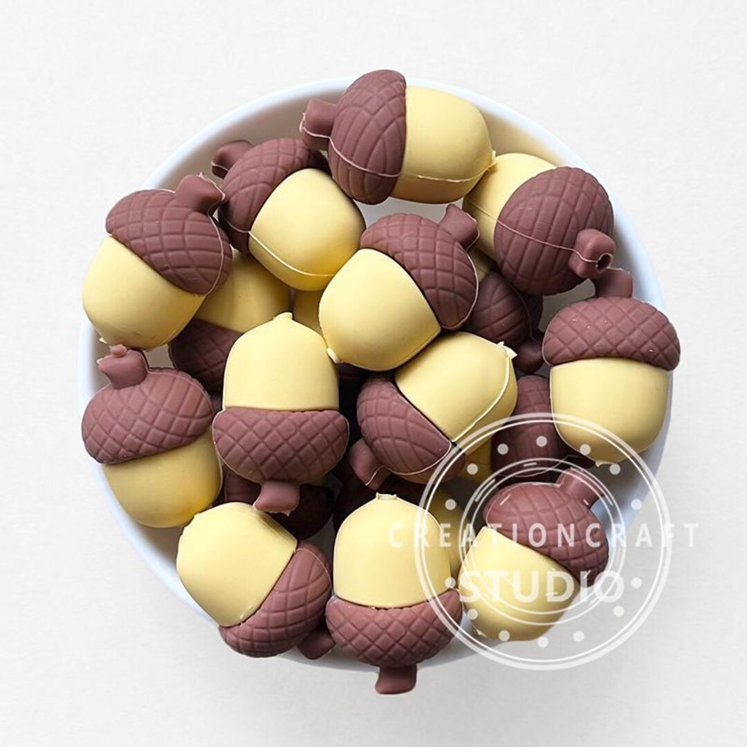 New 3D Acorn Shape Loose Beads,jewelry Beads,silicone Focal Bead,diy ...
