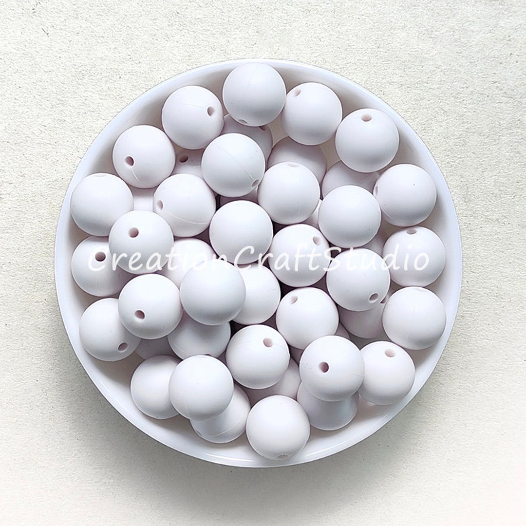 15mm Round Silicone Beads, Gypsum White Silicone Beads, Silicone Ball ...