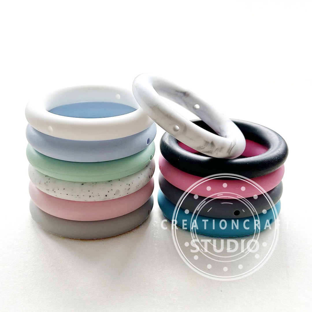 5/10pcs Large Loop With 2 Hole, Round Silicone 65mm Ring, for Car Charm ...