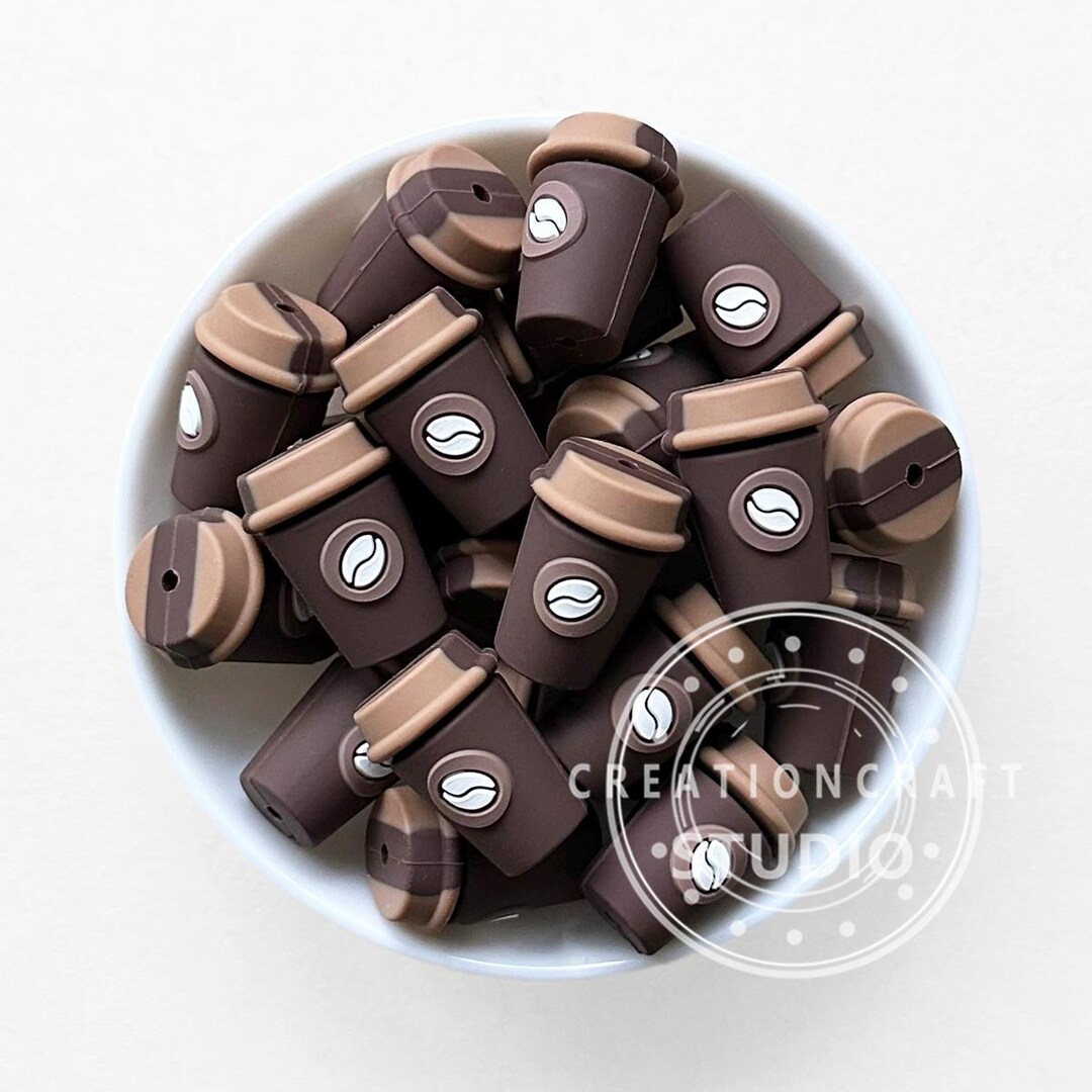 New 3D Coffee Cup Beads,coffee Cup Shape 3D Focal Beads,silicone Beads ...