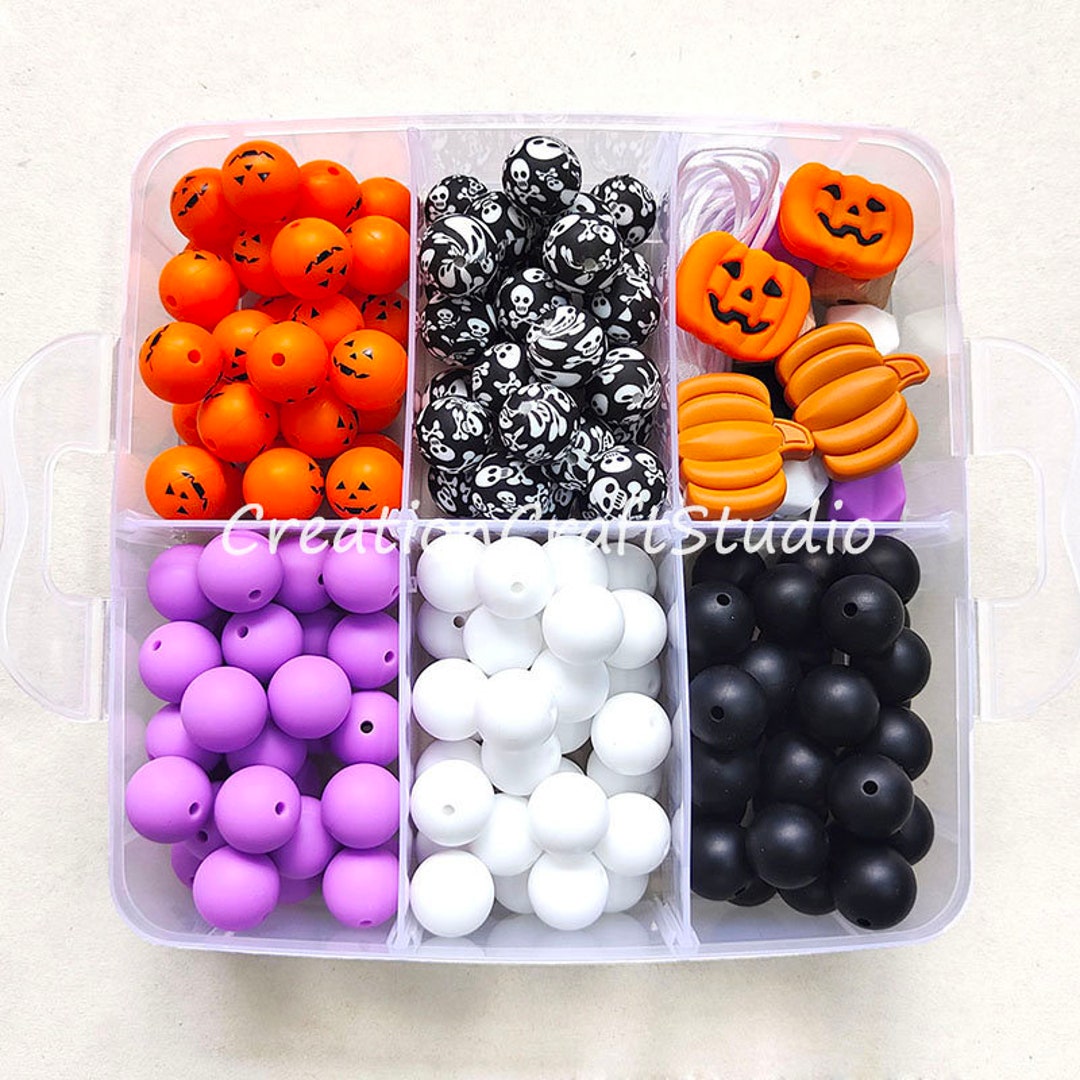 Halloween 162pcs Assorted Beads, Jack-o-lantern Beads, Halloween ...