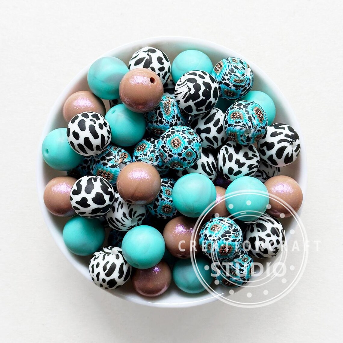 Aztec Beads,cow Beads,silicone Beads,15mm Round Beads,bulk Mixed Beads ...