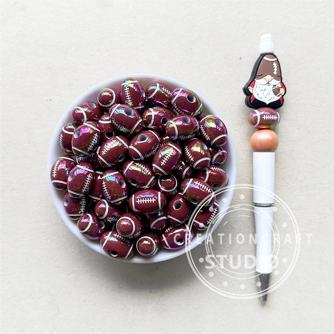 Football Beads, UV Acrylic Sport Beads, American Football Beads for ...