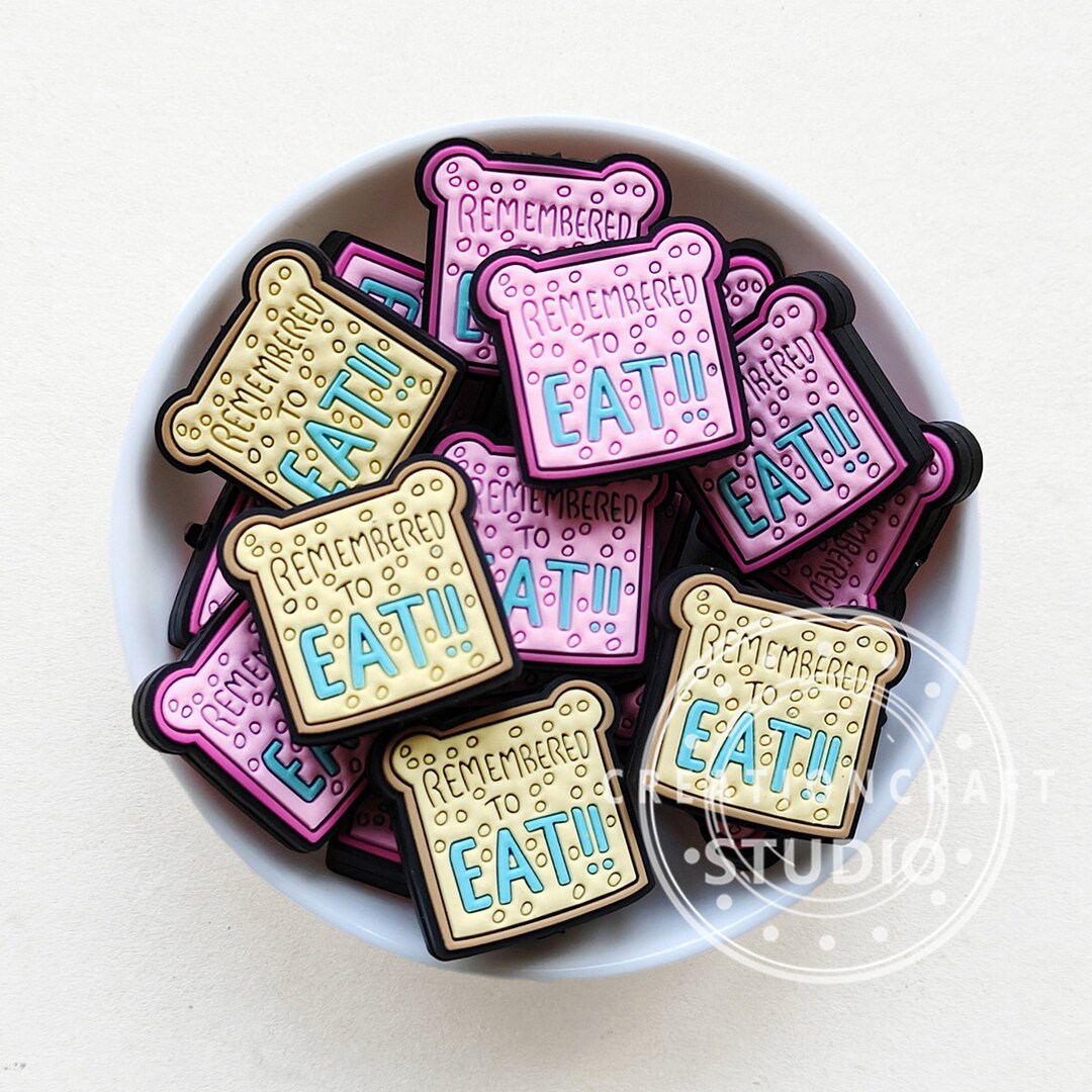 Remembered to Eat Focal Silicone Beads, Toast Beads - Etsy