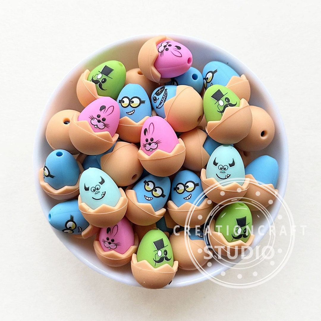 Easter Egg Beads, Easter Focal Silicone Beads - Etsy