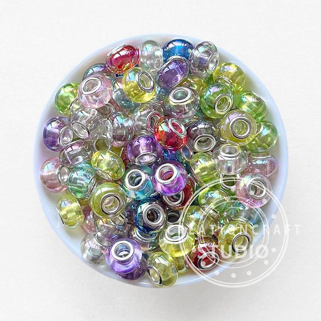 UV Assorted Large Hole Bead,spacer Resin Beads,mixed Colors,diy ...