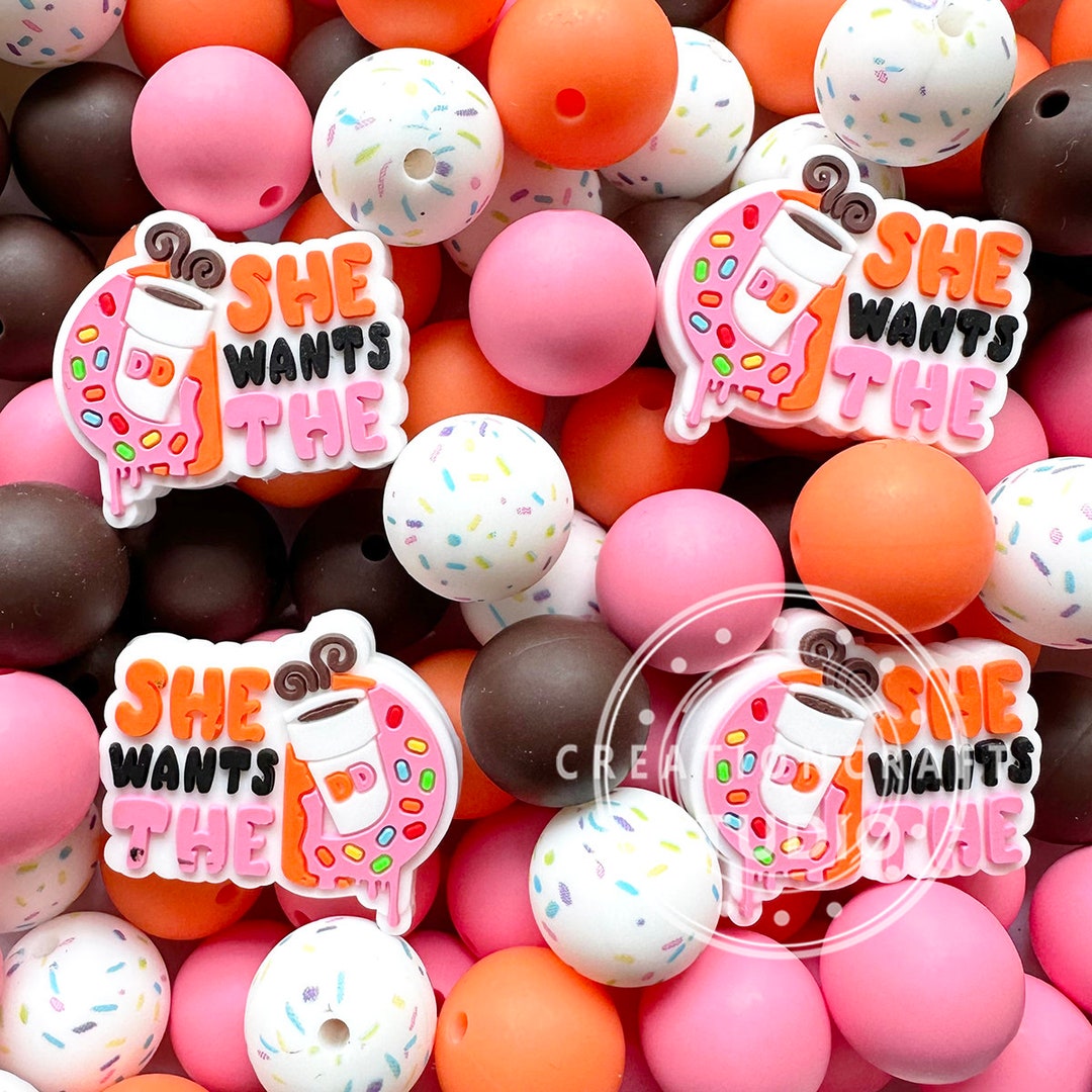 Focal Mix Lot Beads, Assorted Silicone Beads, Round Beads Mix, Print ...