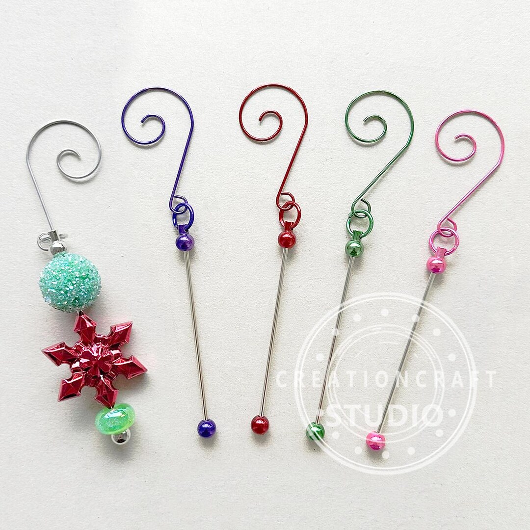 Beadable Blank Christmas Tree Hangers,christmas Tree Hooks,ornament ...