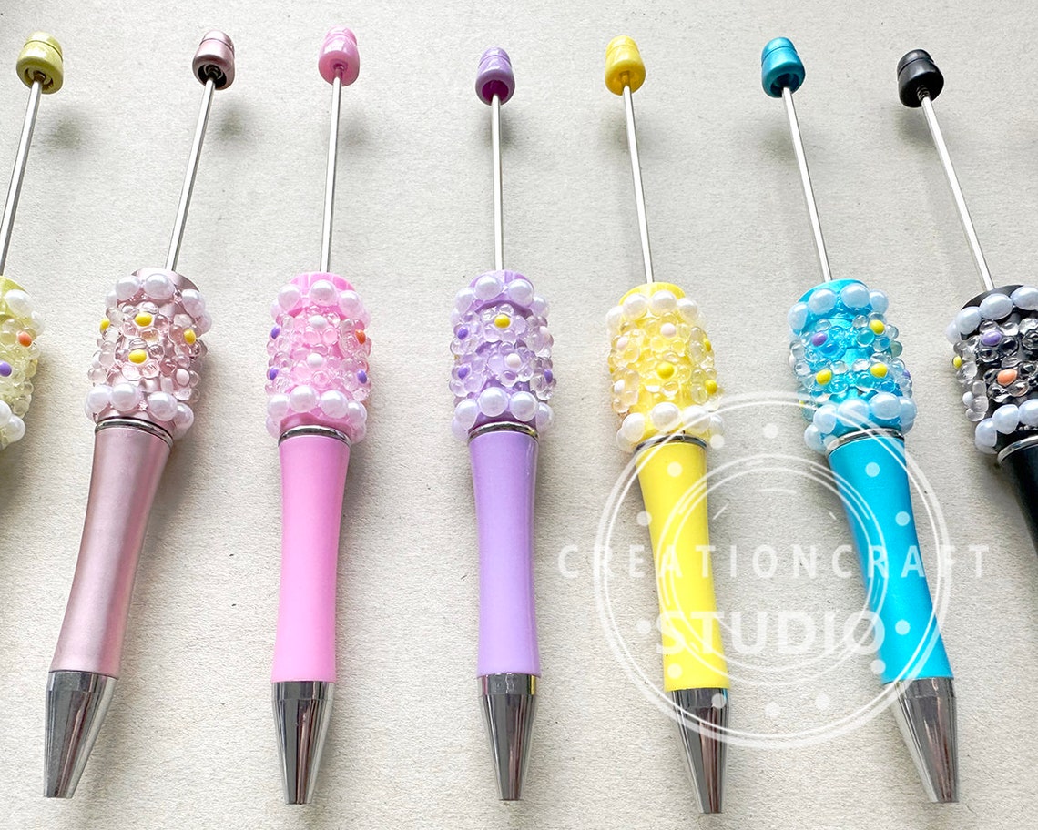 Pearl Floral Beadable Pen, Pen Bar Blanks for Beading, Fancy Beadable ...