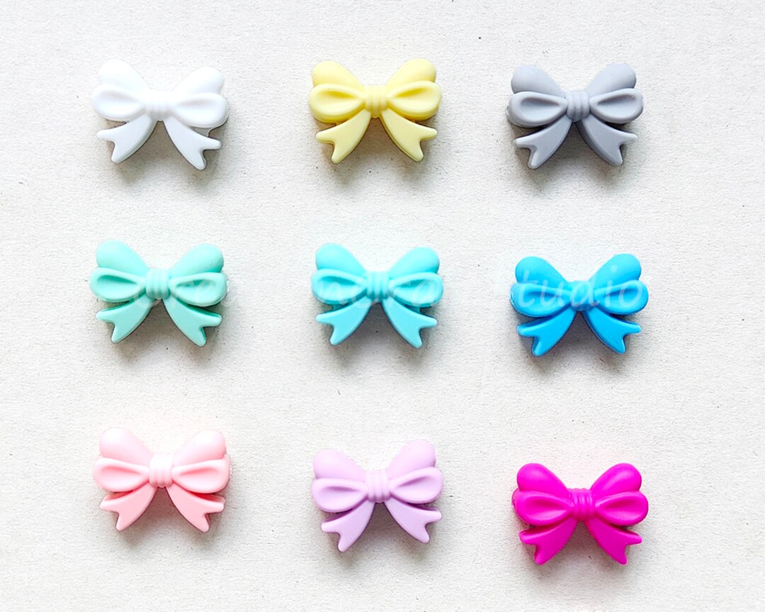 10-100pcs Bow Silicone Beads, Bowknot Shaped Silicone Beads, DIY ...