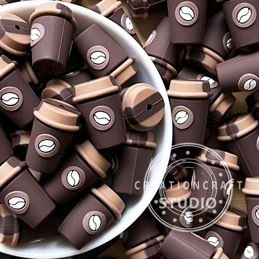 New 3D Coffee Cup Beads,coffee Cup Shape 3D Focal Beads,silicone Beads ...