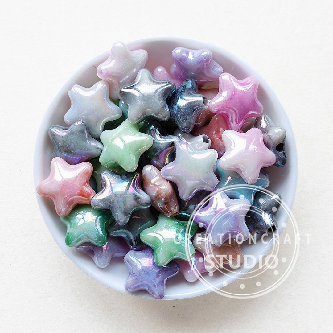 21*10mm Marble AB Star Acrylic Beads, Star Beads,mixed Color Loose ...