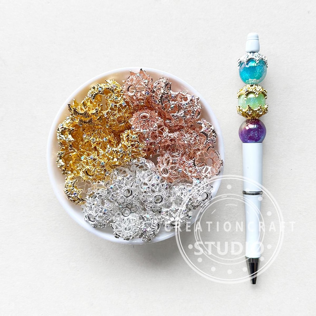 AB Rhinestone Metal Bead Cap Fit 16mm Round Beads,bead Cap,fancy Bead ...