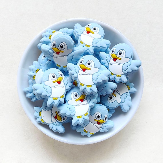 Pastel Blue Bird Silicone Beads Bird Shape Beads Wholesale - Etsy