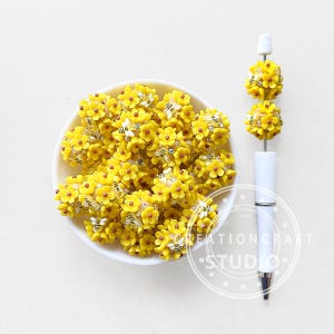 Bee Flower Fancy Beads,bee Focal Polymer Clay Beads,jewelry Beads for ...