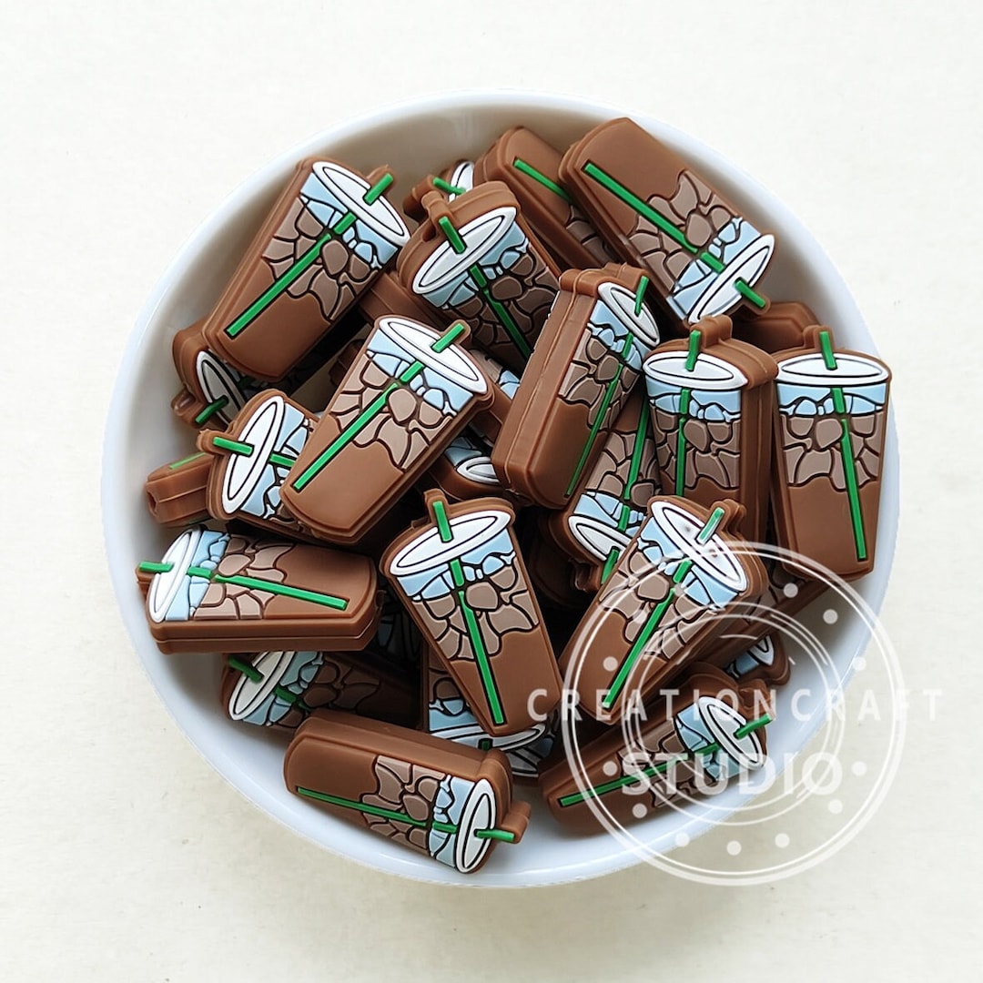 Ice Coffee Cup Focal Beads, Silicone Coffee Cup Beads in Bulk - Etsy