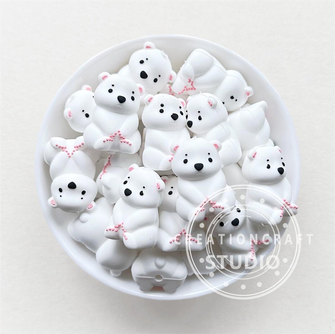 3D Bear Focal Beads,cute Bear Silicone Beads,animal Beads, Charm Beads ...