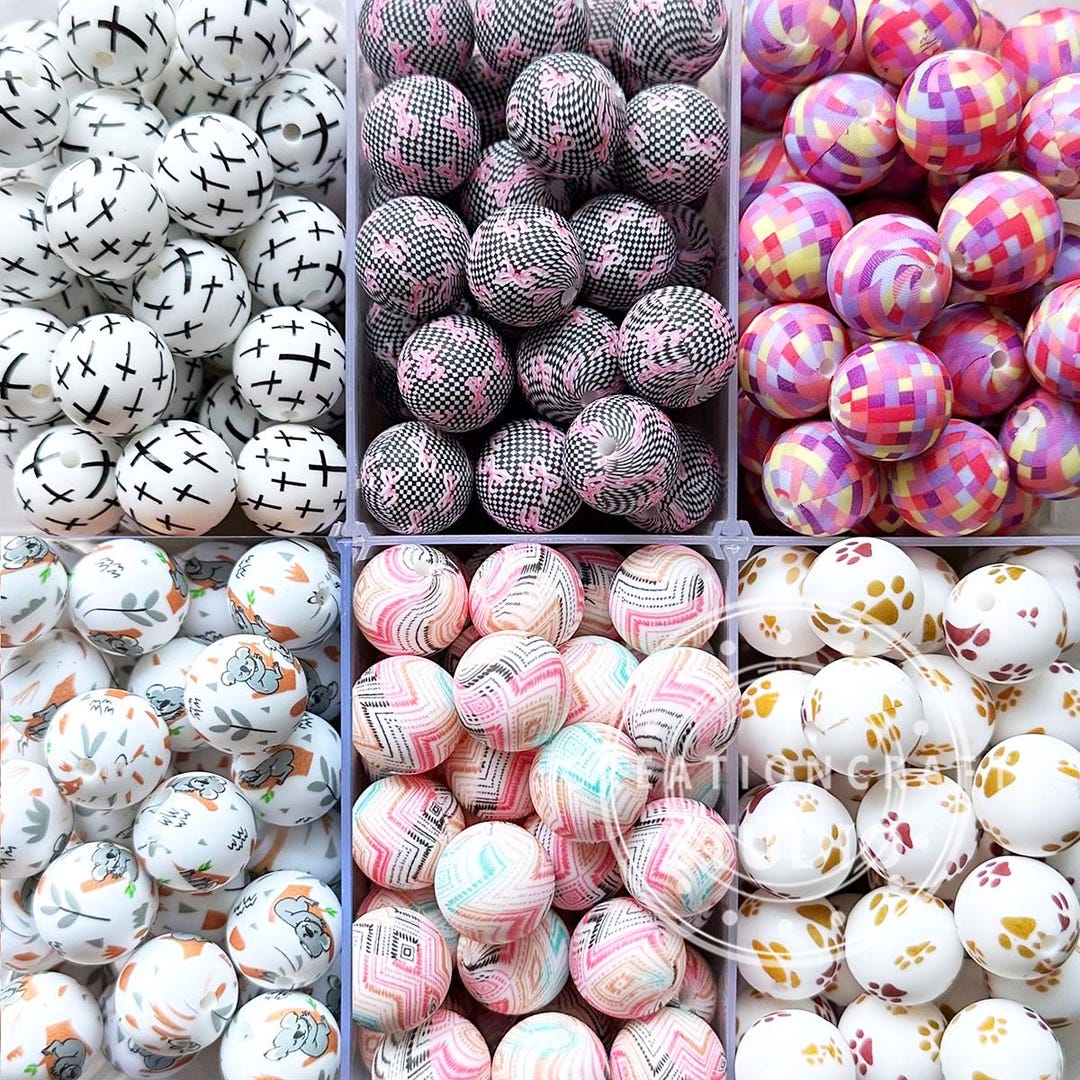 15mm Print Christian Cross Bead,western Aztec Bead,round Silicone Beads ...