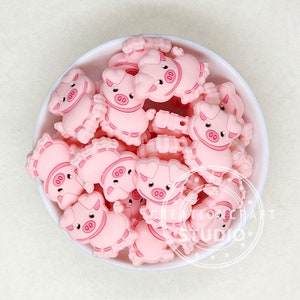 Cute Pig Silicone Beads, Bulk Silicone Beads, Focal Silicone Beads - Etsy