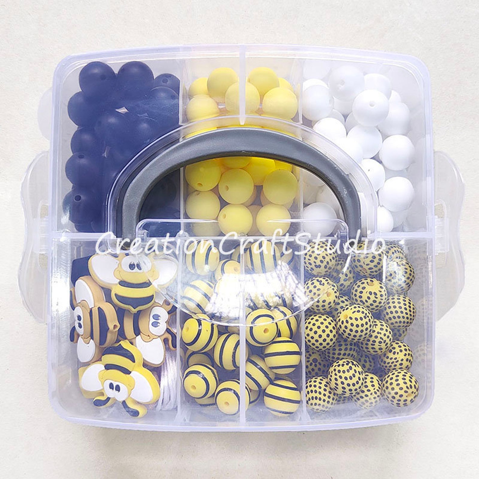 162pcs Bee Assorted Silicone Beads Kit, Bee Silicone Beads, Focal Beads ...