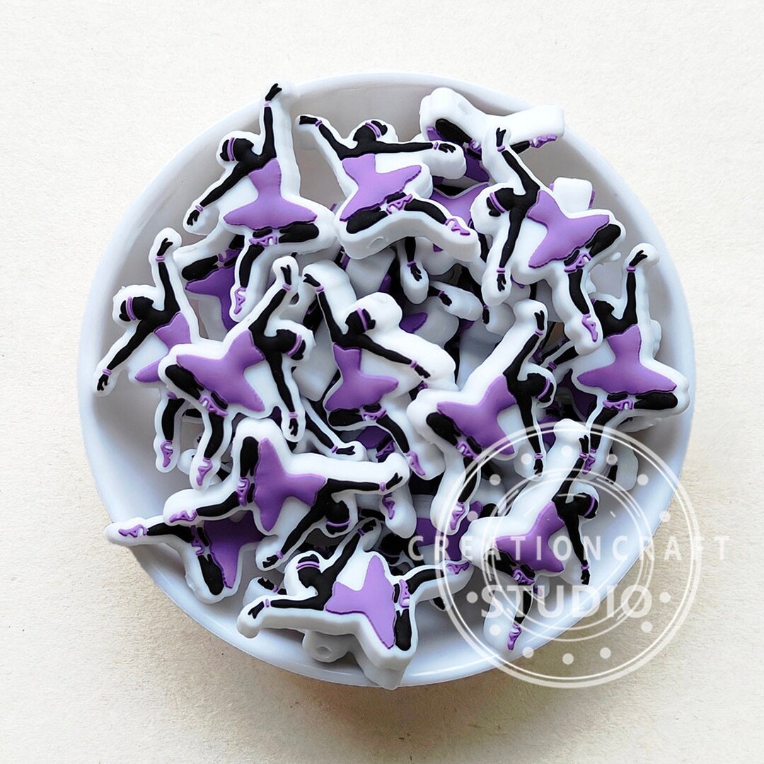 Ballet Dancer Focal Silicone Beads, Dance Beads, Ballerina Silicone ...