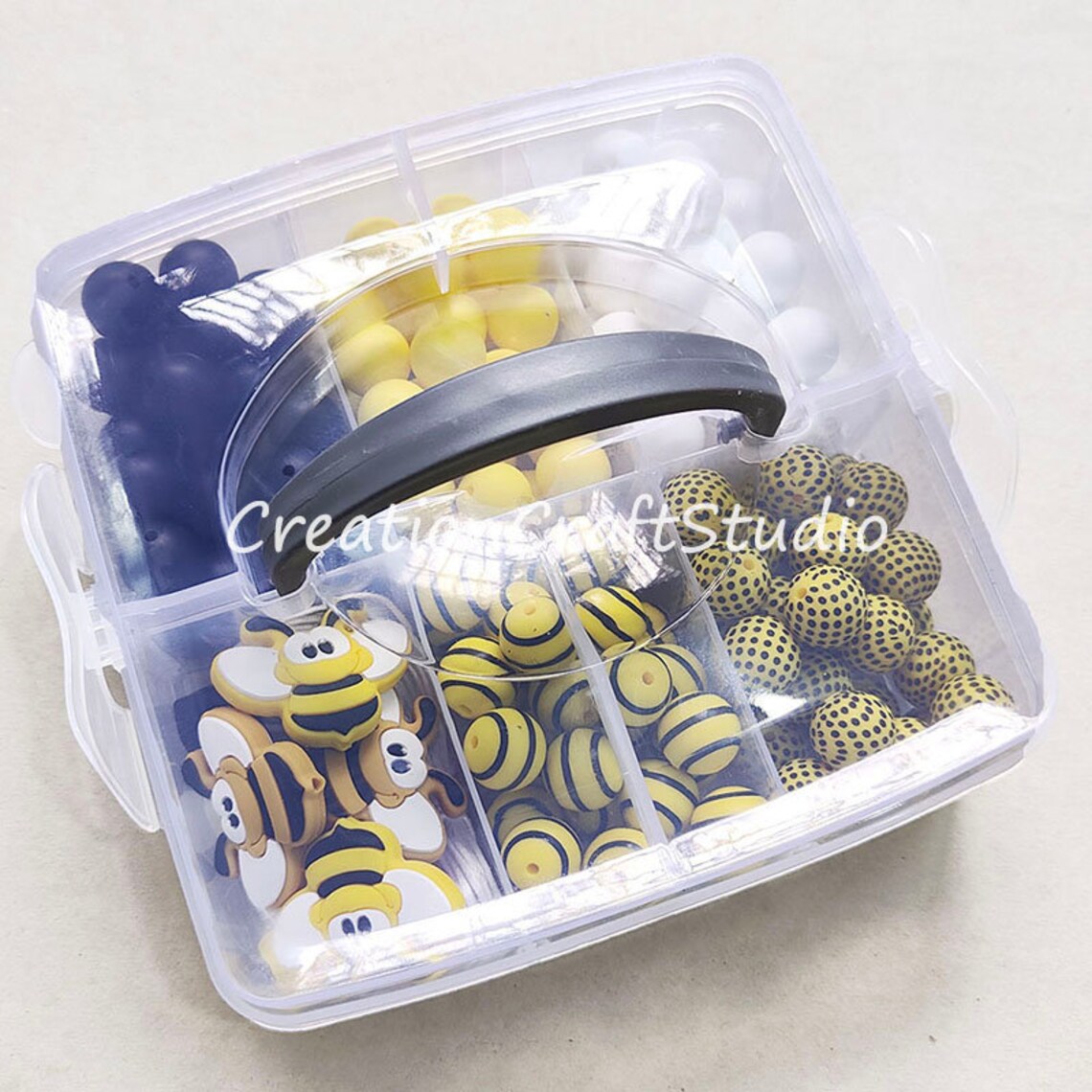 162pcs Bee Assorted Silicone Beads Kit, Bee Silicone Beads, Focal Beads ...