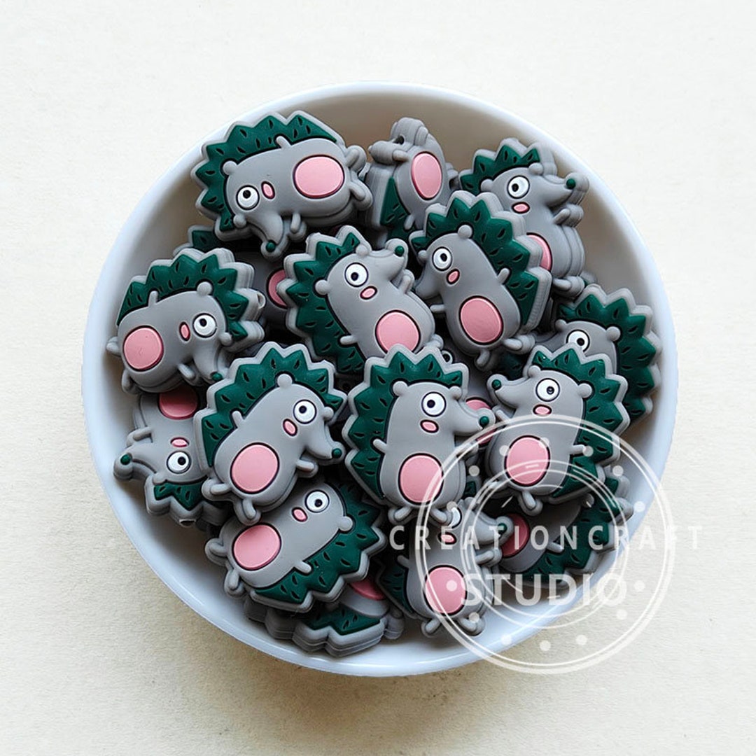 Hedgehog Silicone Beads, Focal Silicone Beads, Bulk Hedgehog Silicone ...