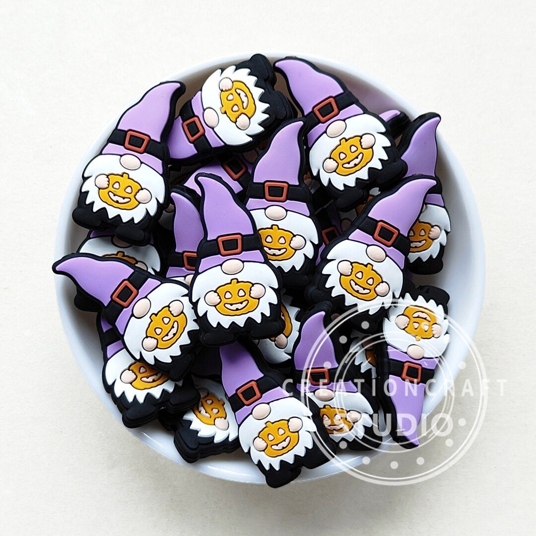 Halloween Pumpkin Witch Gnomes Focal Beads, Festival Gnome Silicone ...