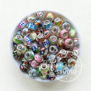 Assorted Large Hole Lampwork Beads, Spacer Beads, European Charm Beads ...