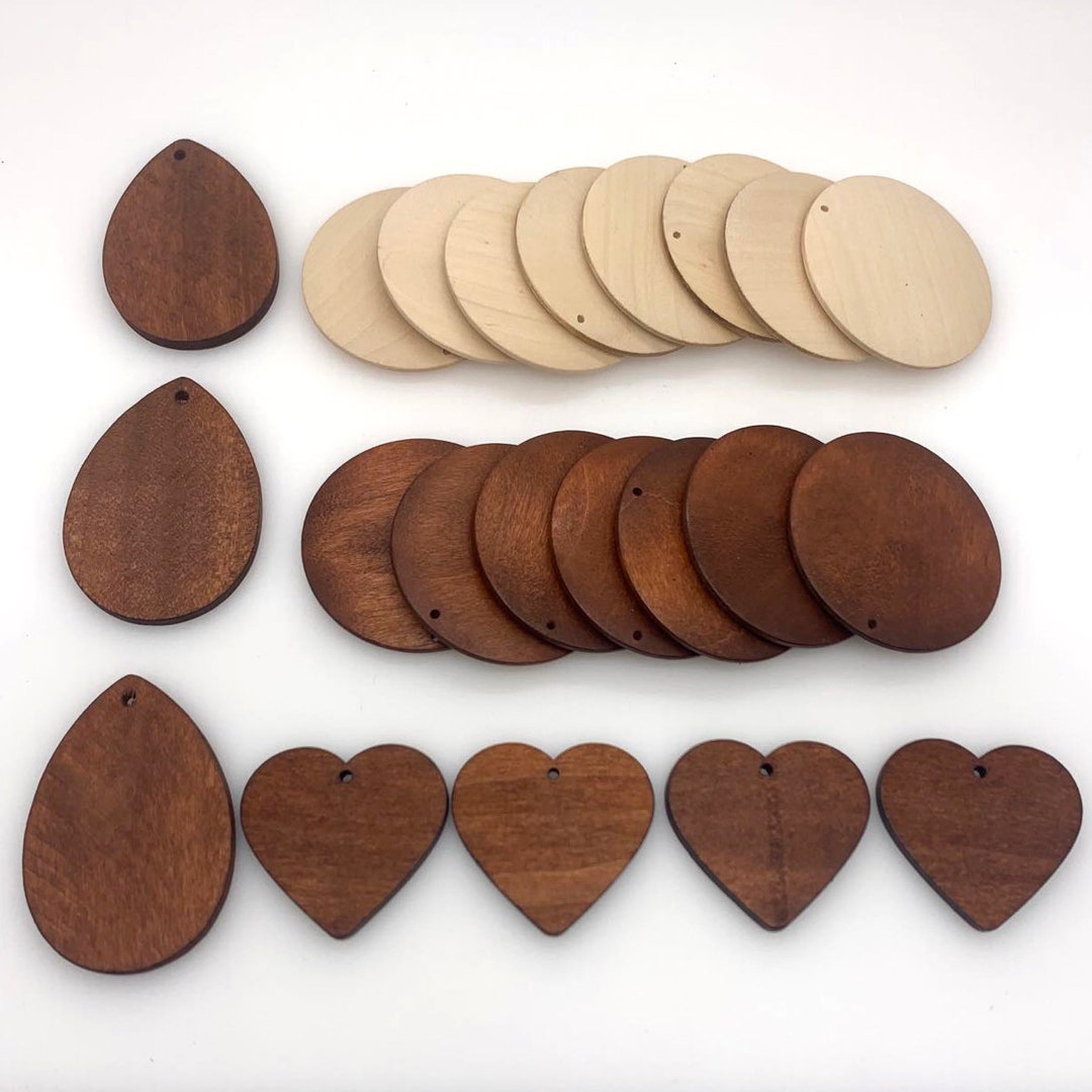 Wooden Blank Round Disc, Wooden Gift Tags, Key Ring Pendant, Unfinished ...