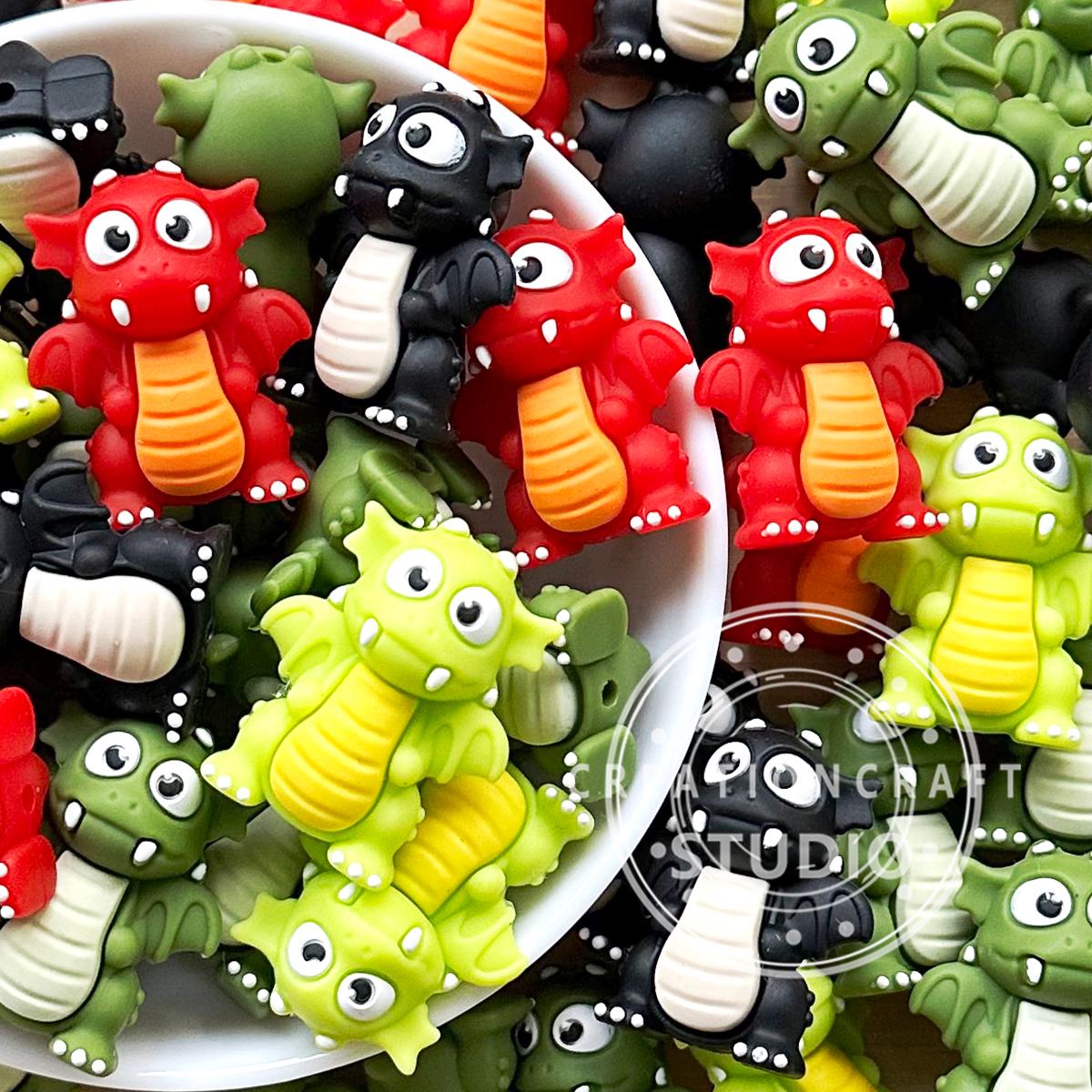 New 3D Dinosaur Focal Beads,random Mix Color Dinosaur Shape Beads ...