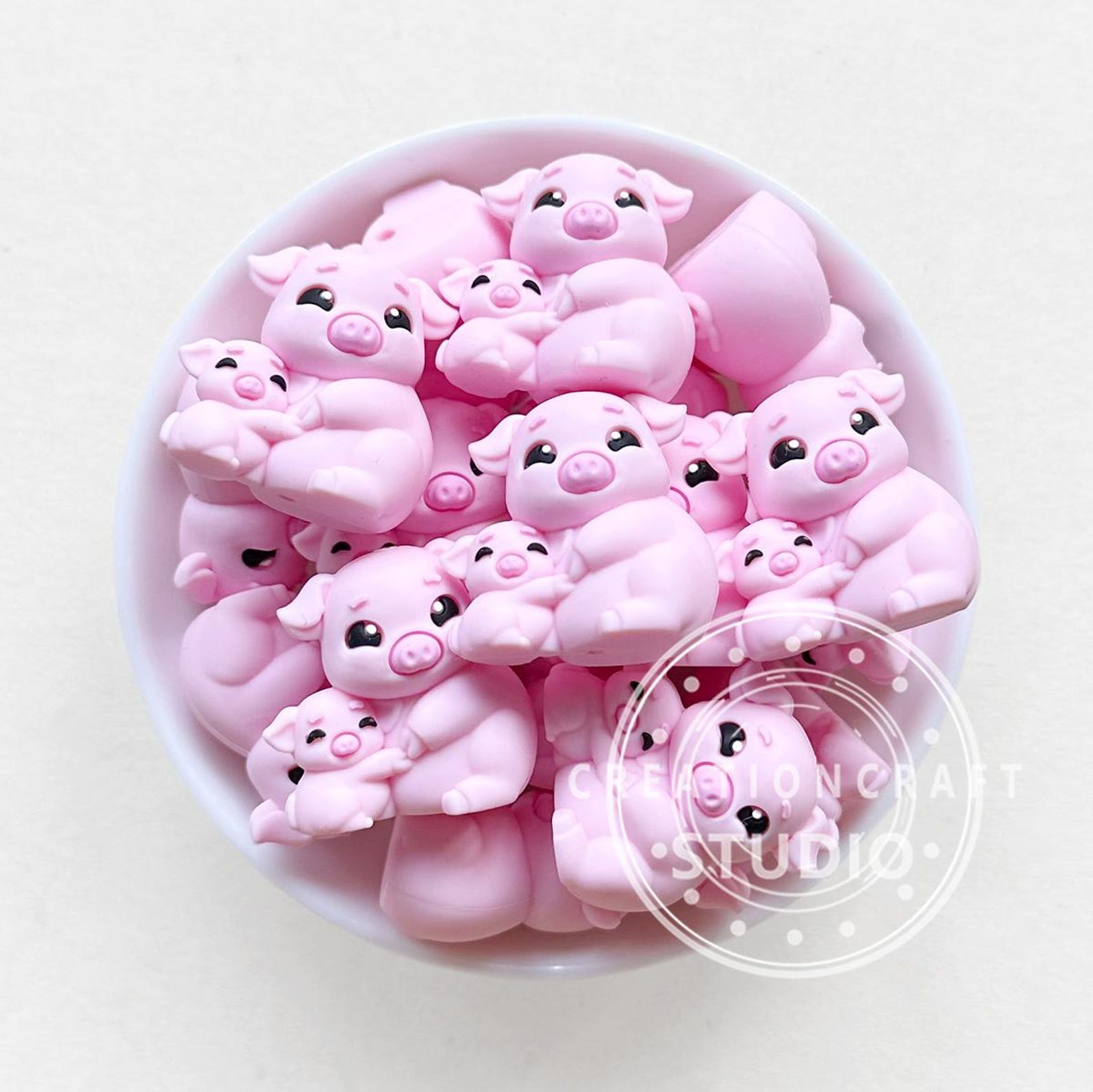 Pig Silicone Beads,3d Animal Beads,cute Pig Focal Beads,for Beaded Pens ...