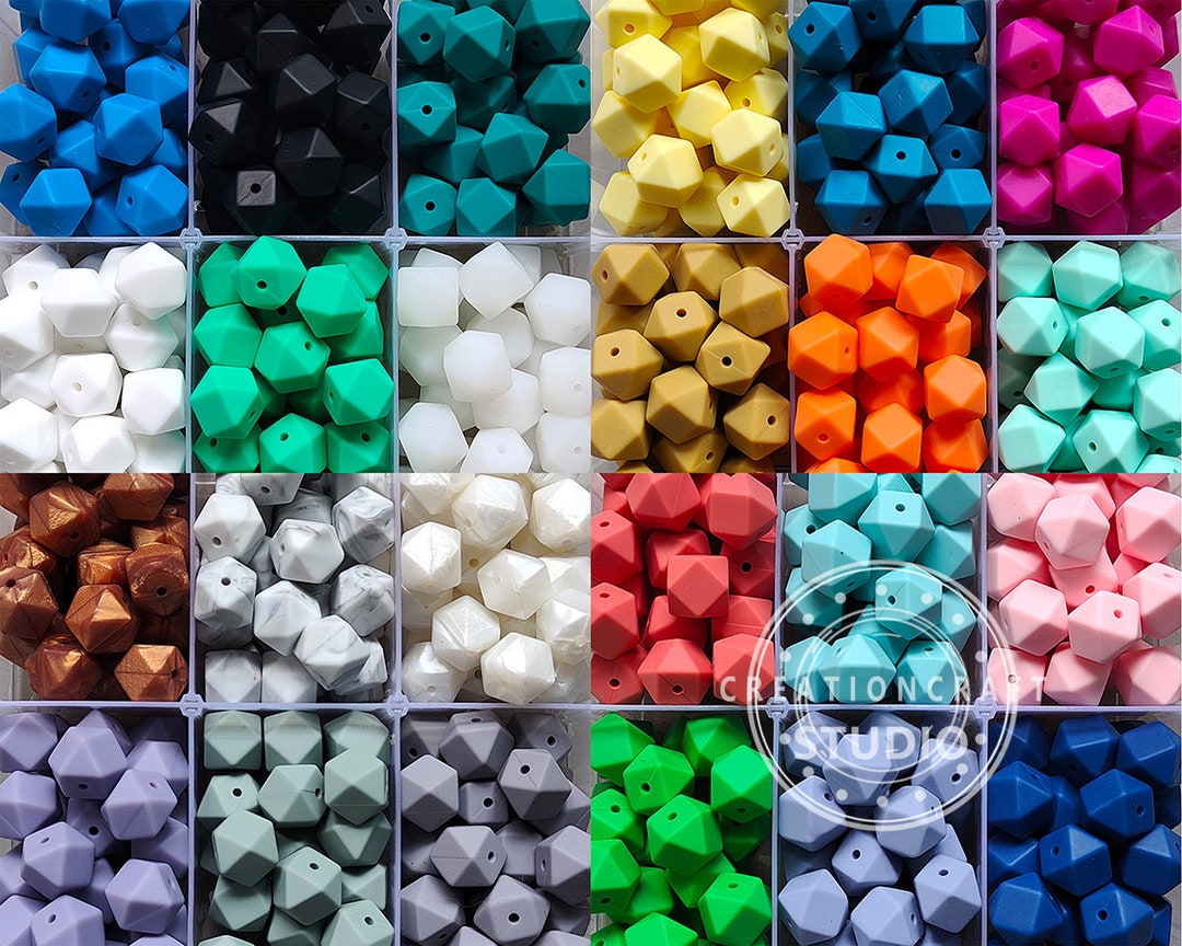 14/17mm Bulk Hexagon Silicone Beads, Wholesale Beads, Geometric Beads ...