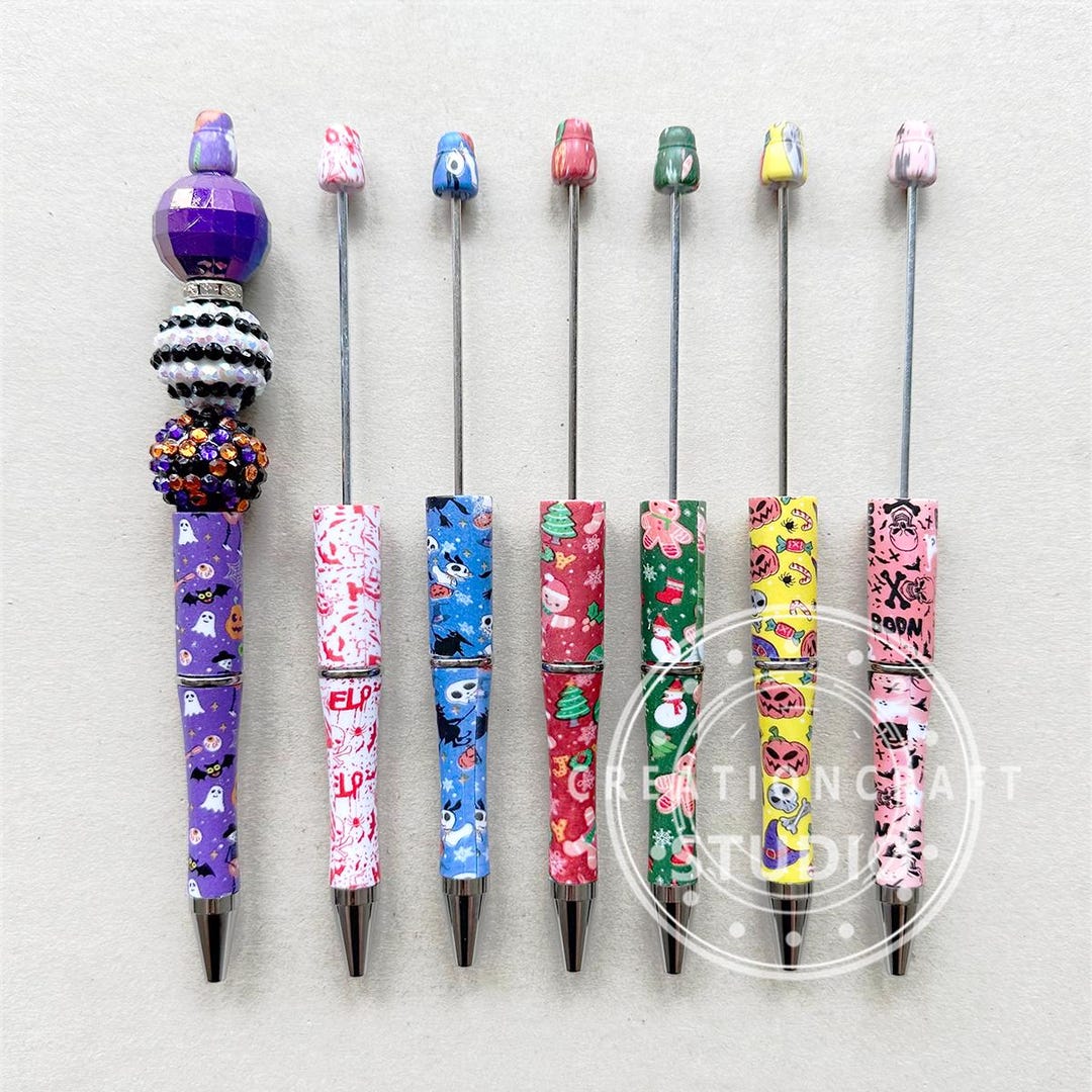 Print Beadable Pen Diy,halloween Pen,christmas Pen,beaded Pen Bar Blank ...