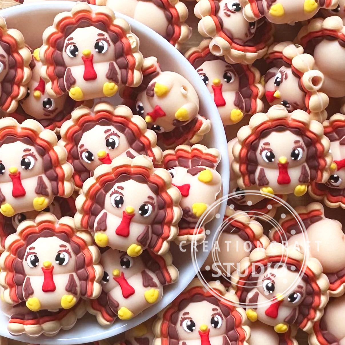 Thanksgiving Day 3D Turkey Beads,turkey Focal Beads,party Beads,shape ...