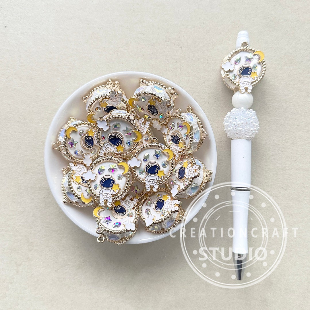 Spaceman Enamel Fancy Beads, Sparkling Crystal Polymer Clay Beads ...