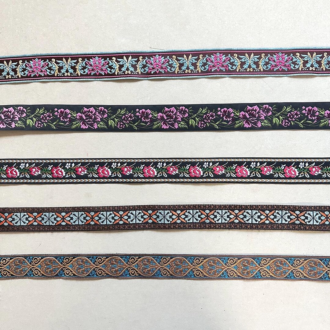 Flower Woven Jacquard Ribbon, Trim Pattern Embroidery, for Curtain ...