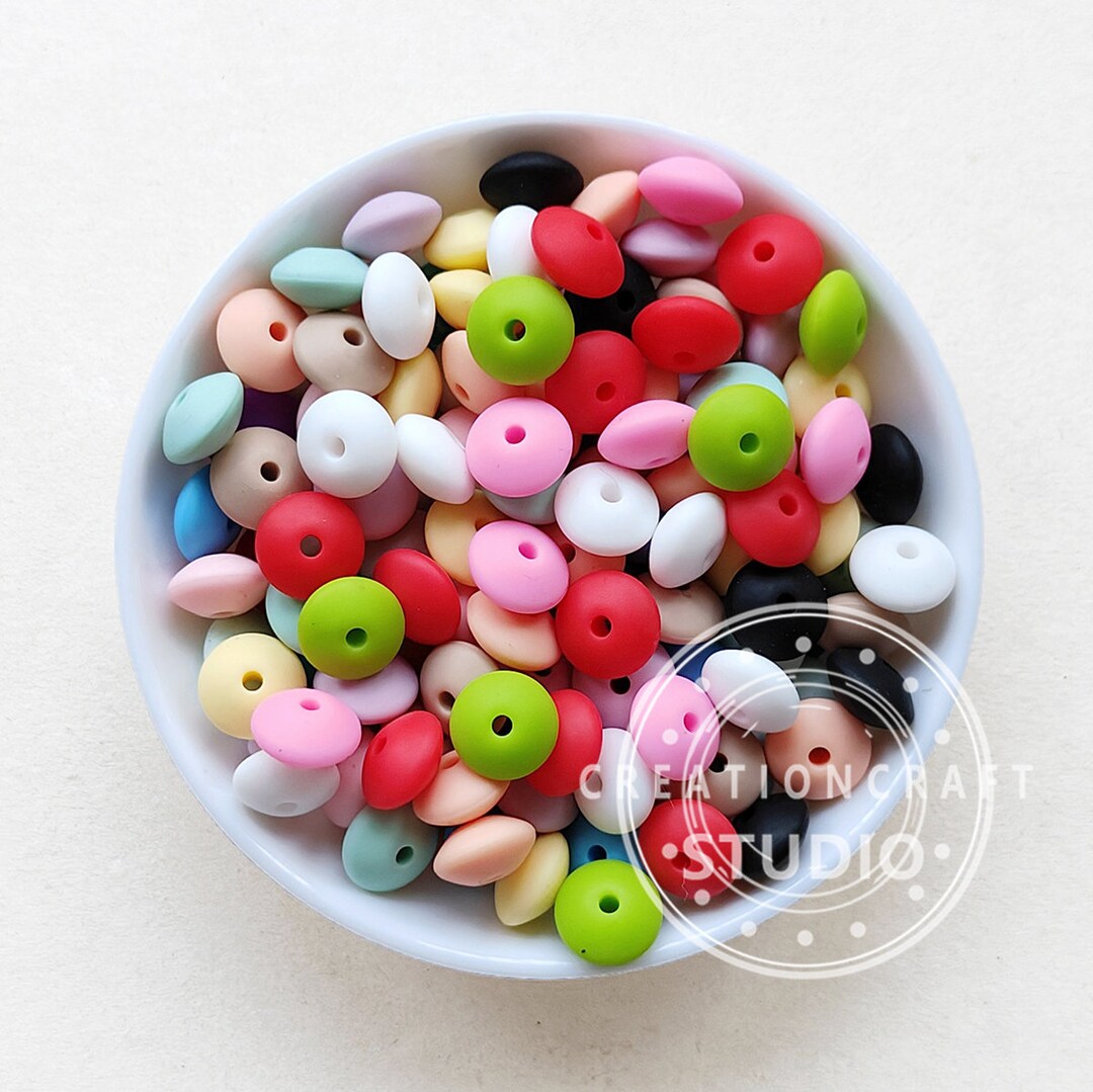 100pcs/lots Silicone Lentil Beads, Silicone Saucer Beads Wholesale ...