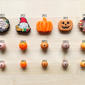 Fall Beads, Assorted Silicone Beads, Thanksgiving Autumn Theme Party ...