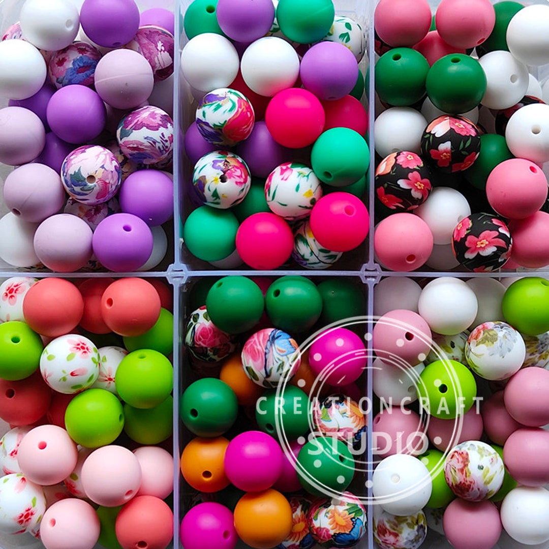 Bulk 15mm Round Mixed Colors Beads, Loose Silicone Beads, DIY Beaded ...